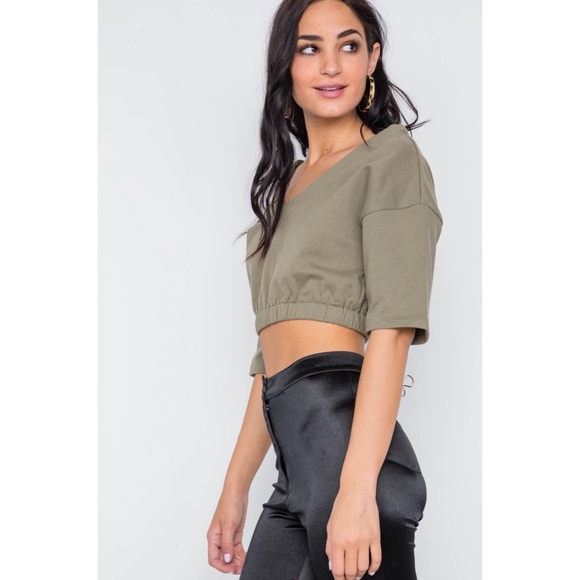 Tops | Jenny Crop Top Olive | Poshmark